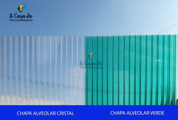 Chapa de Policarbonato Alveolar Verde 10mm 2,10 x 6,00m - Casa do ...